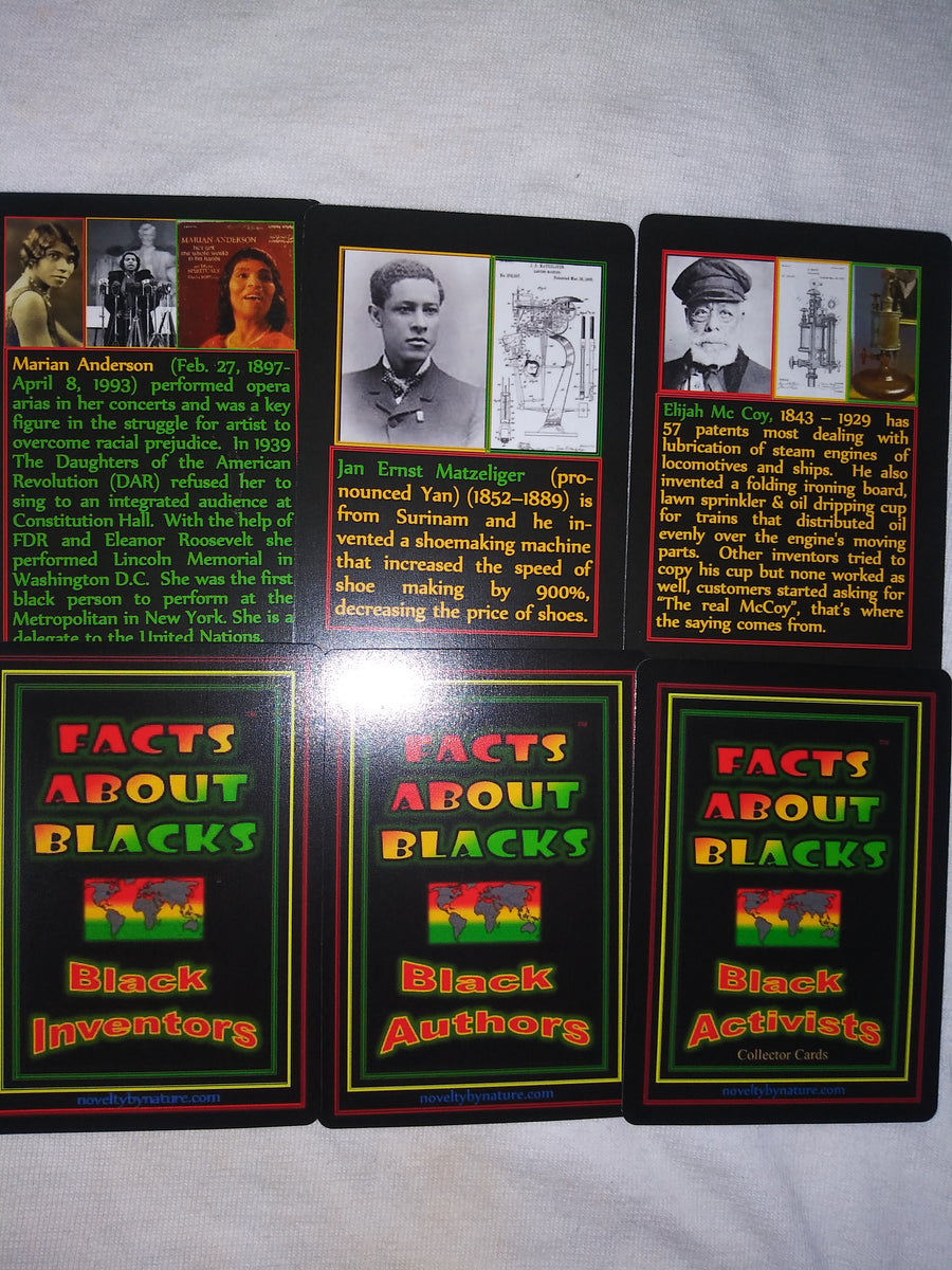 "Facts About Blacks" Black History Collector Cards. – Novelty By Nature